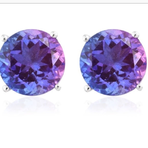 Jewelry | Midnight Fuchsia Quartz Stud Earrings | Poshmark